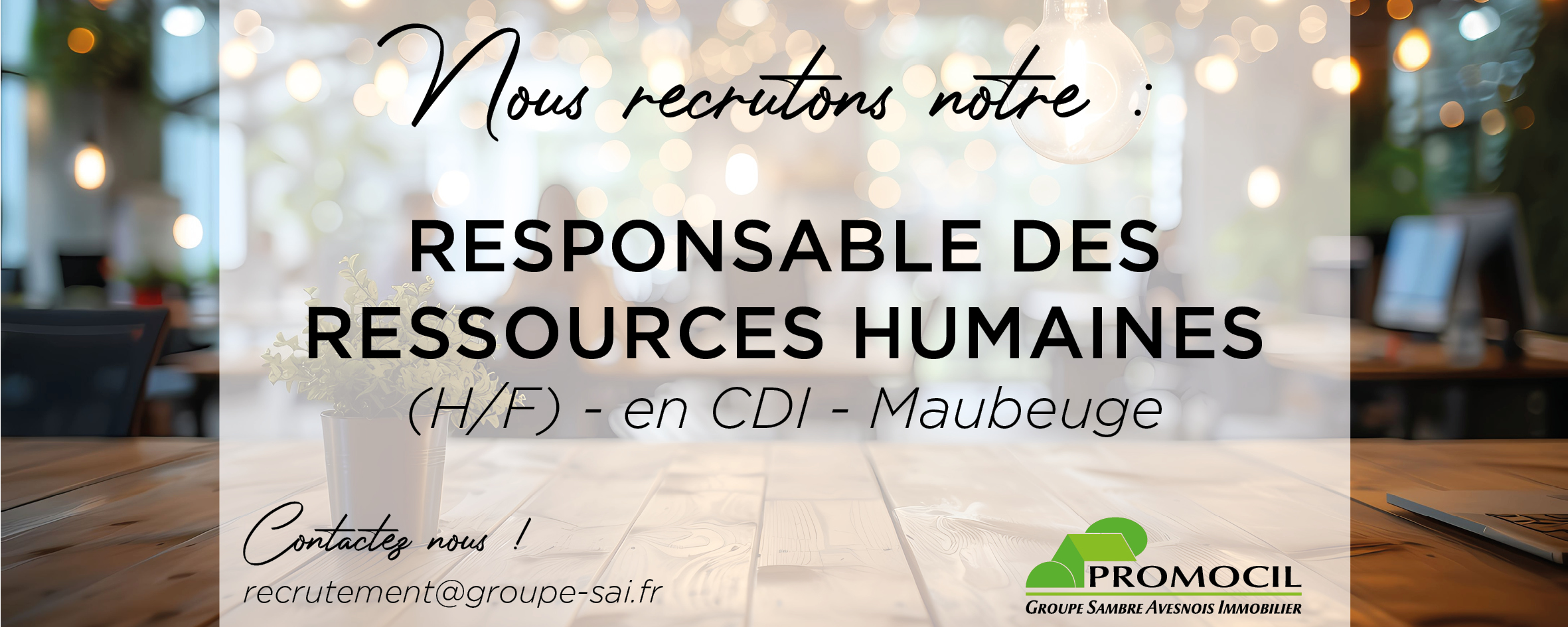 Nous recrutons un.e Responsable des Ressources Humaines - SAI